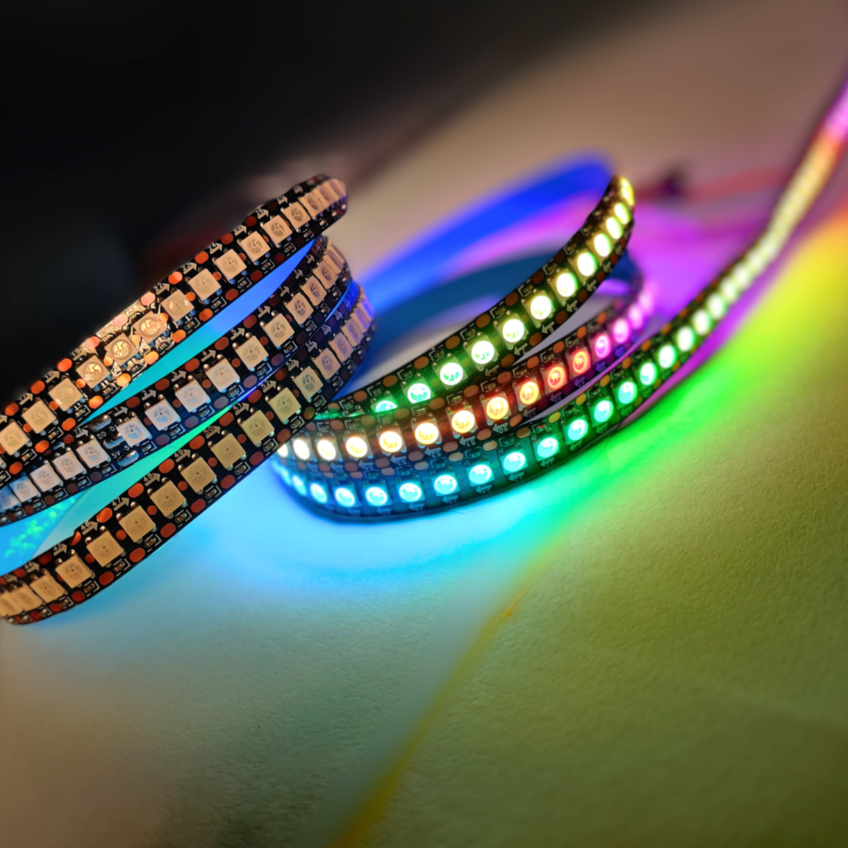 WS2812 144 LED/m Smart LED Strip - High Density, Programmable RGB Ligh ...